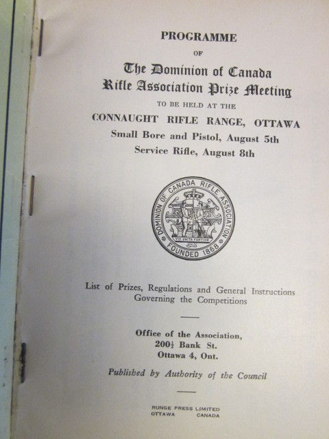 1955 Prize Meeting of the Dominion of Canada Rifle Association to be ...