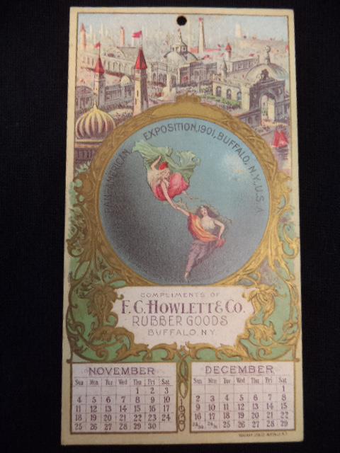 Pan-American Exposition Calendar for November and December 1900