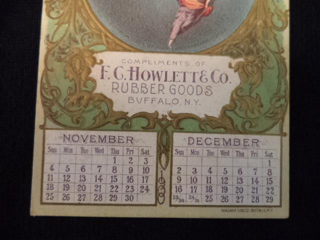 Pan-American Exposition Calendar for November and December 1900