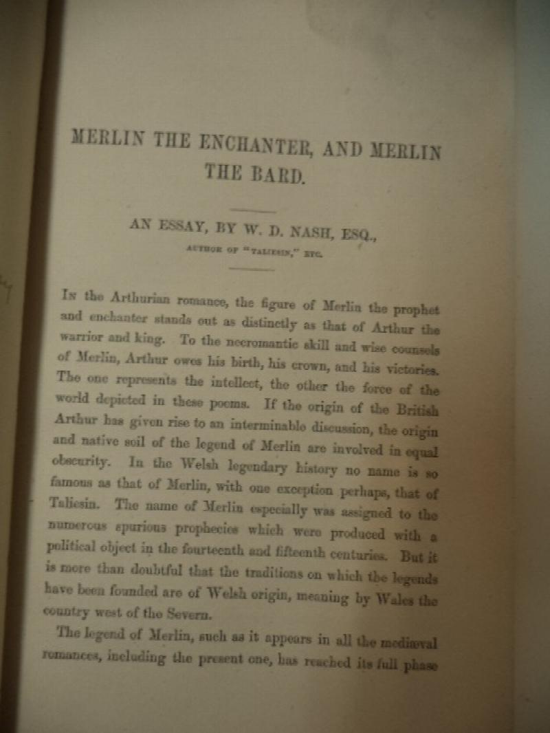 Merlin the Enchanter, and Merlin the Bard. WITH: Arthurian Localities ...