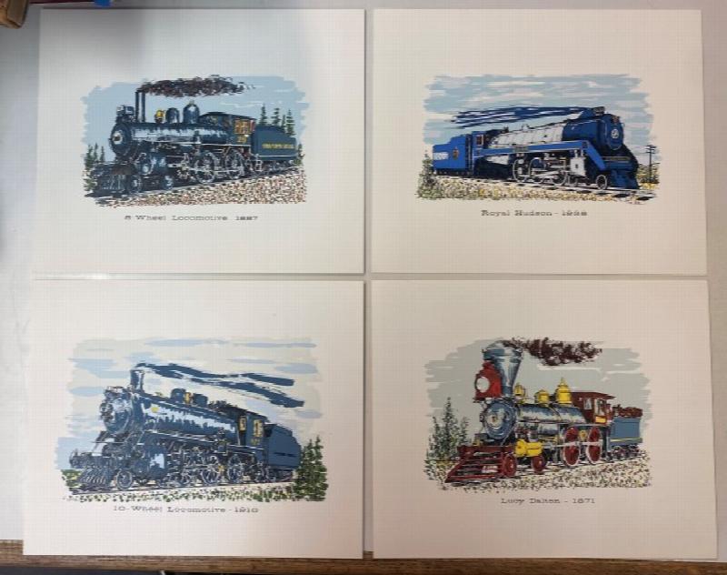 Portfolio of Canadian Pacific Steam Locomotives. 10 Multi-Colour Hand ...